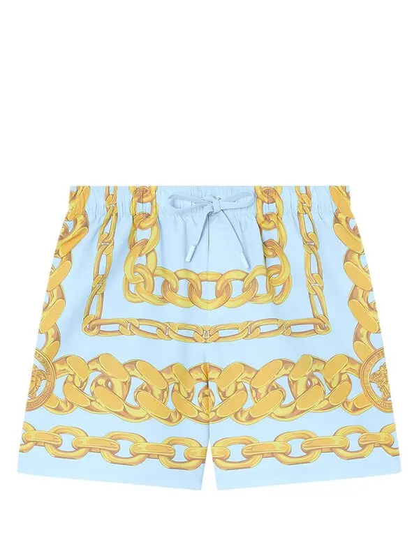 Versace Medusa Chains Swim Shorts - Blue