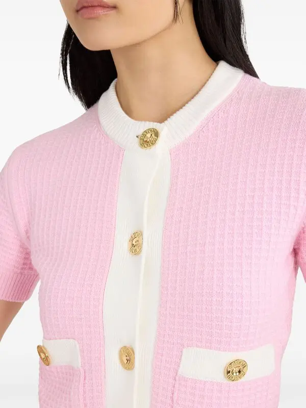 PATOU Cropped Waffle-knit Cardigan