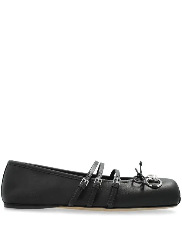 Gucci Leather Horsebit Ballet Flats