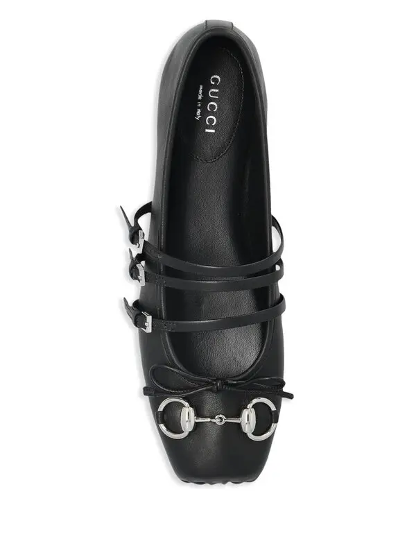 Gucci Leather Horsebit Ballet Flats