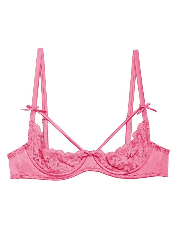 Fleur Du Mal Charlotte Peekaboo Bra - Pink