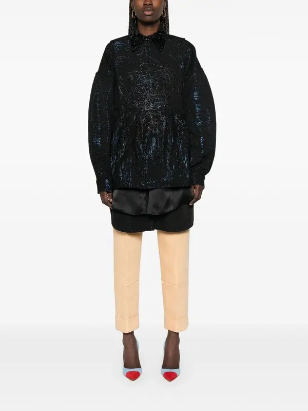 PAPA OPPONG Metallic-threading Trousers