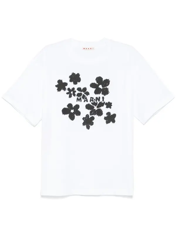 Marni Floral-print T-shirt - White