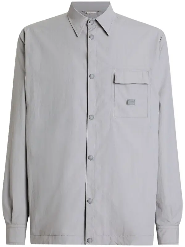 Dolce & Gabbana Logo-plaque Shirt Jacket - Grey