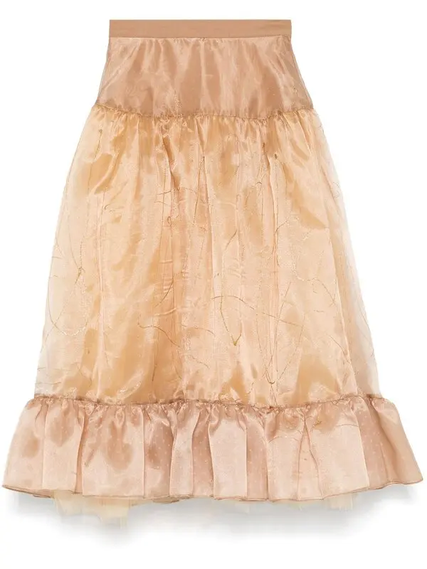 PAPA OPPONG Metallic-threading Midi Skirt