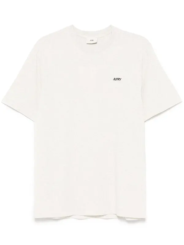 AUTRY Logo-embroidered T-shirt - Grey