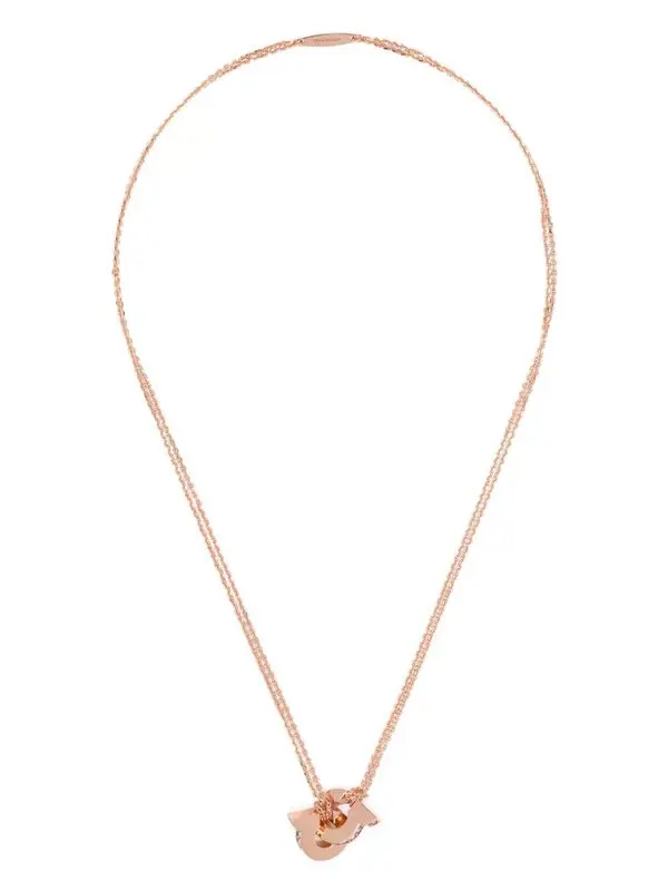 FERRAGAMO Double Gancini Pendant Necklace - Pink