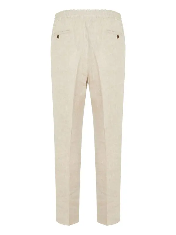 Corneliani Drawstring Linen Trousers - Neutrals