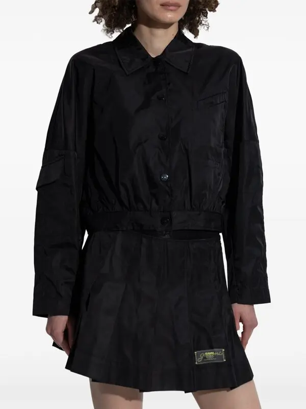 GANNI Logo-appliqué Bomber Jacket