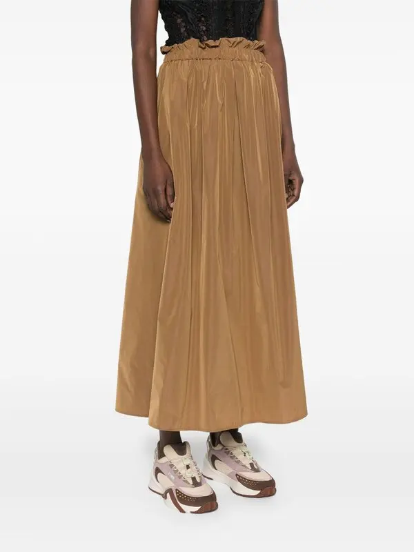 Herno Elasticated-waistband Maxi Skirt - Brown