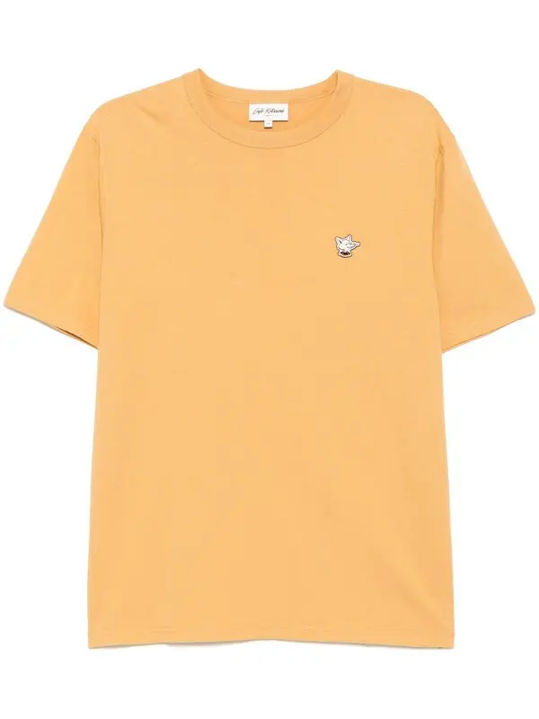 Maison Kitsuné Barista Fox-patch T-shirt - Yellow