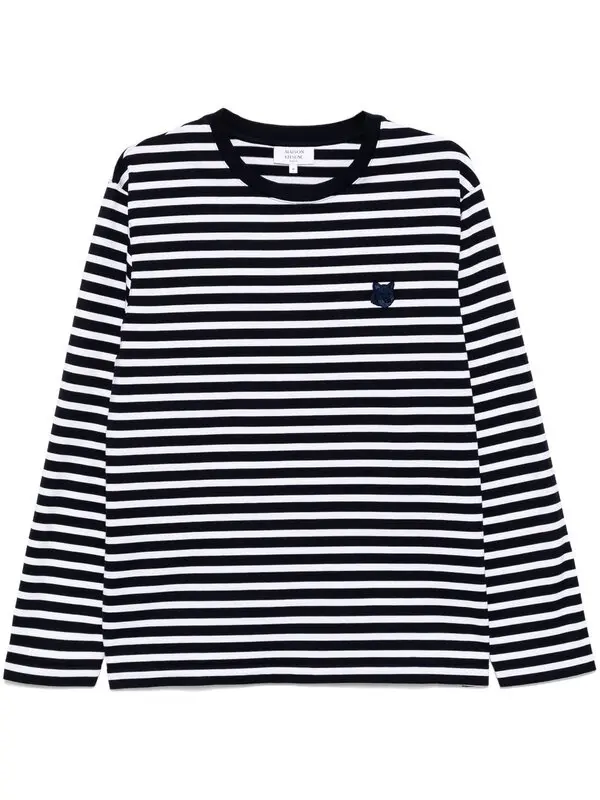 Maison Kitsuné Bold Fox Head Patch Regular Marin T-shirt - Blue
