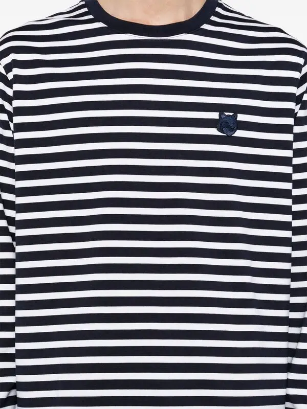 Maison Kitsuné Bold Fox Head Patch Regular Marin T-shirt - Blue