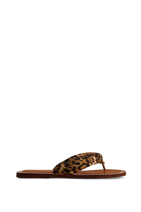 Bernardo Miami Calf-hair Thong Sandals - Brown Pattern