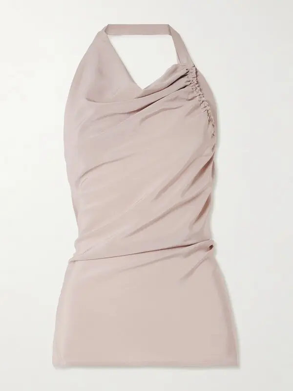 Victoria Beckham Draped Silk Top - Pink