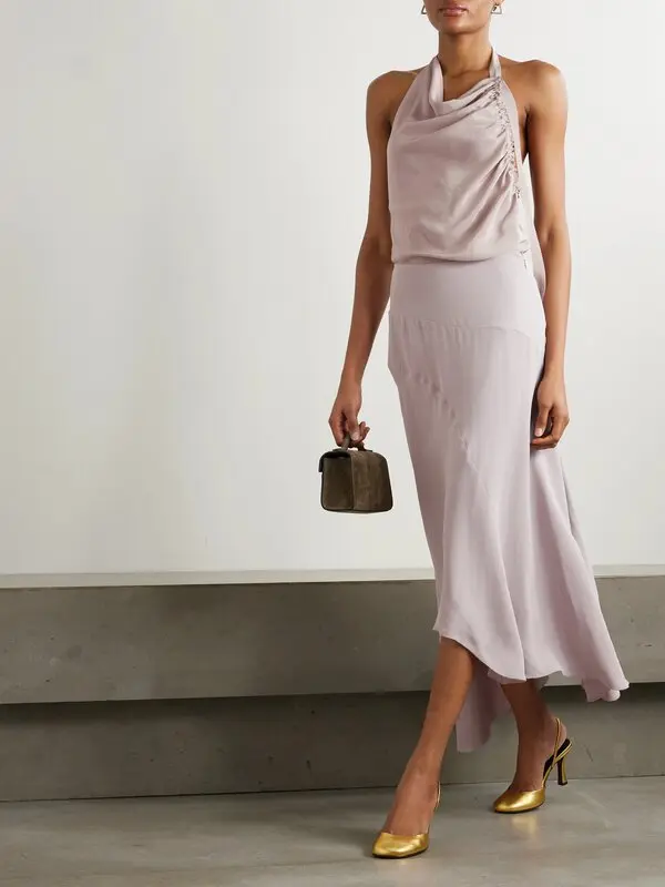Victoria Beckham Draped Silk Top - Pink