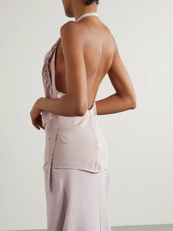 Victoria Beckham Draped Silk Top - Pink