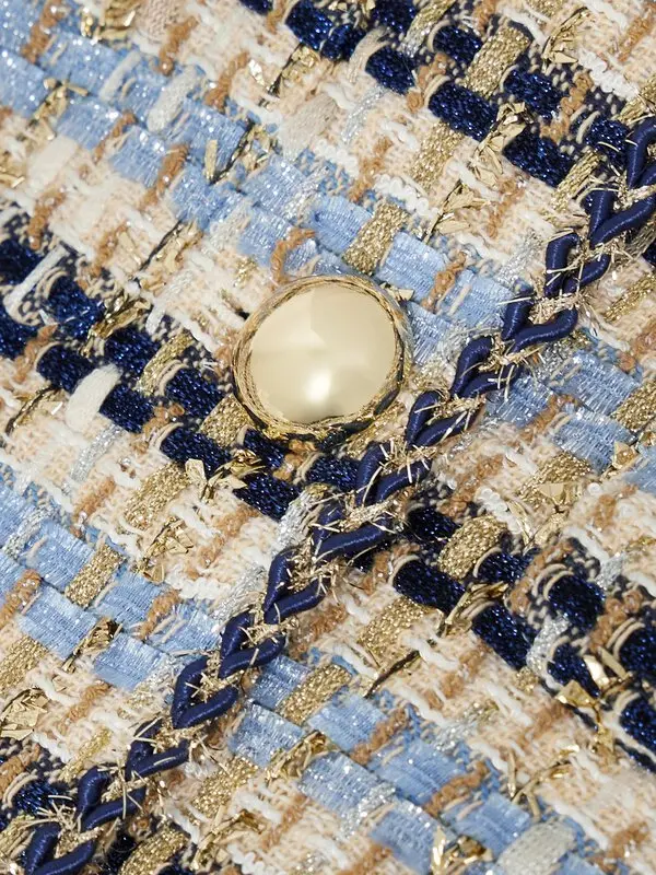Veronica Beard Sumira Metallic Tweed Jacket - Blue