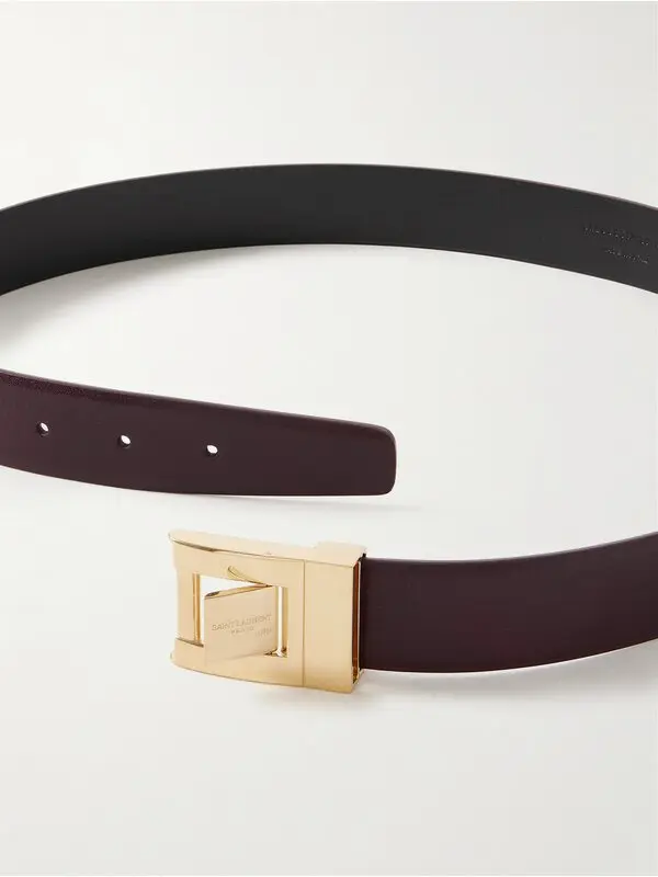 Saint Laurent Textured-leather Belt