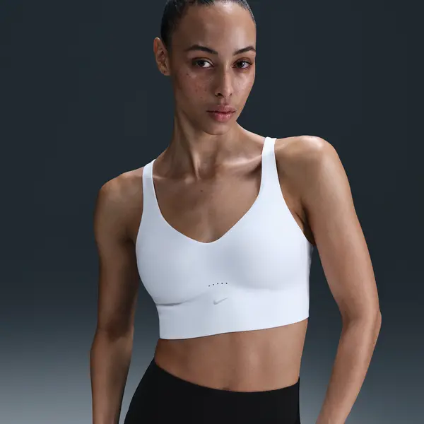 Nike Alate Medium Support Longline Padded Sports Bra White