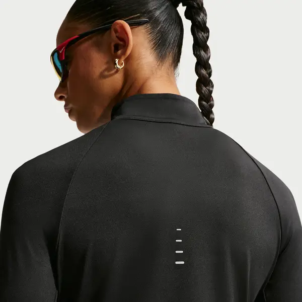 Nike Swift Dri-fit Uv 1/4-zip Running Top - Black