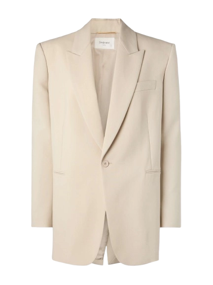 Saint Laurent Oversized Wool Blazer - Neutrals