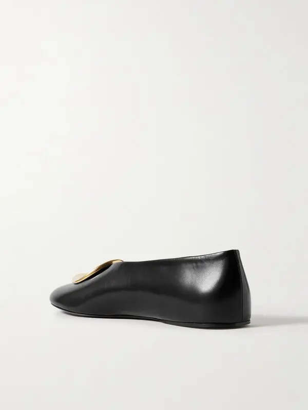 JIL SANDER Embellished Leather Ballet Flats