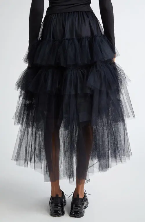 Simone Rocha Tiered Tulle Midi Skirt - Black