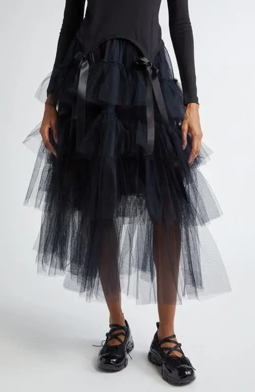 Simone Rocha Tiered Tulle Midi Skirt