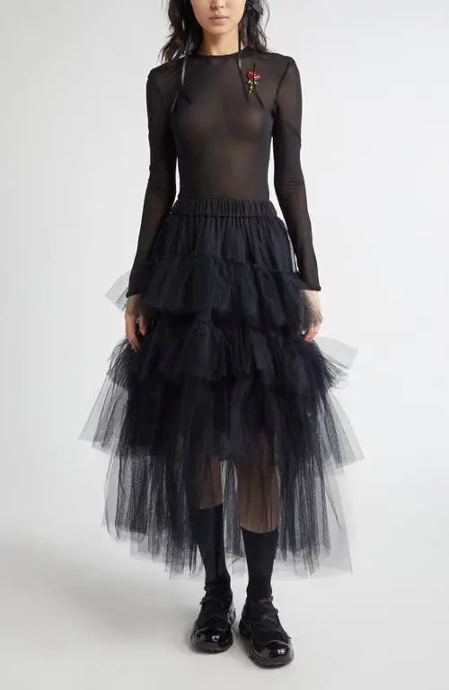 Simone Rocha Tiered Tulle Midi Skirt