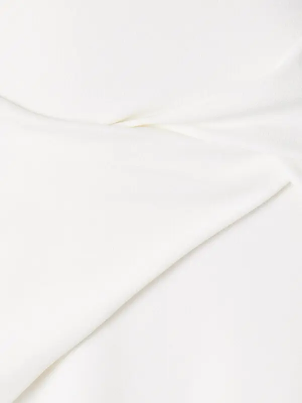 Another Tomorrow Twisted Stretch-crepe Midi Skirt - Ivory