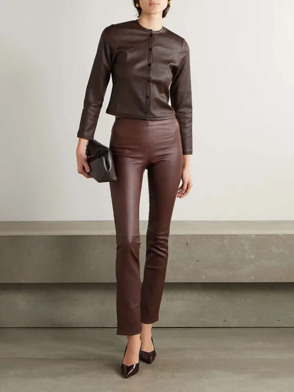 Stouls Astrid Cropped Leather Cardigan