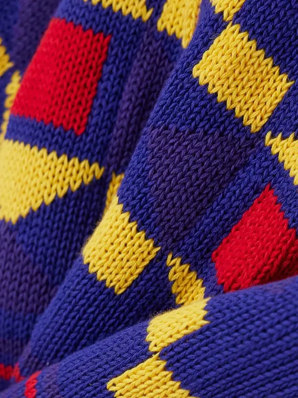 HIGH SPORT Lara Intarsia-knit Cotton-blend Sweater - Blue