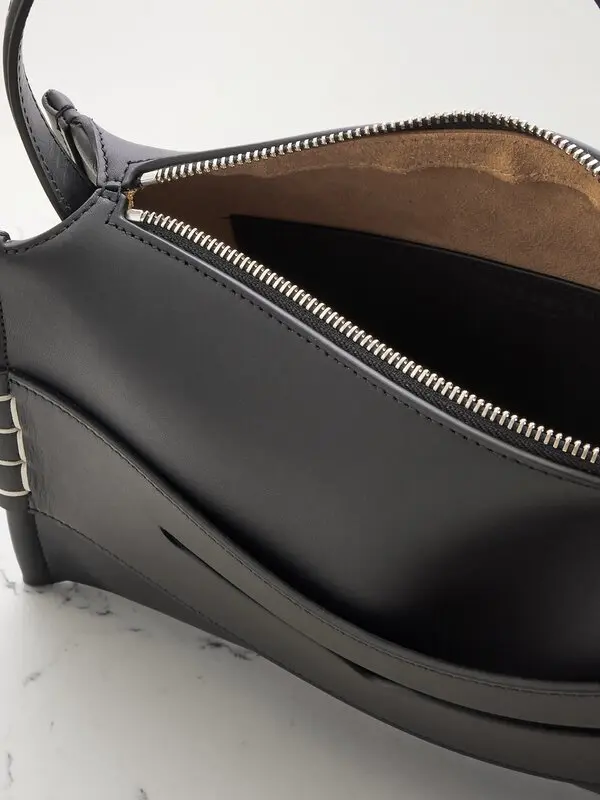 JW Anderson Loafer Leather Shoulder Bag - Black