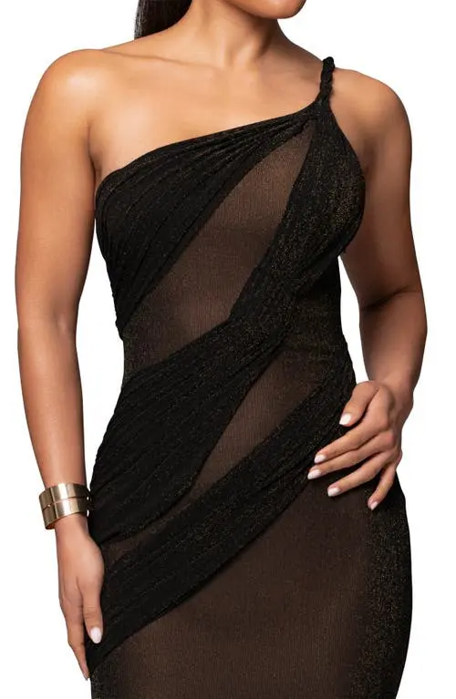JLUXLABEL Alari One-shoulder Mesh Gown