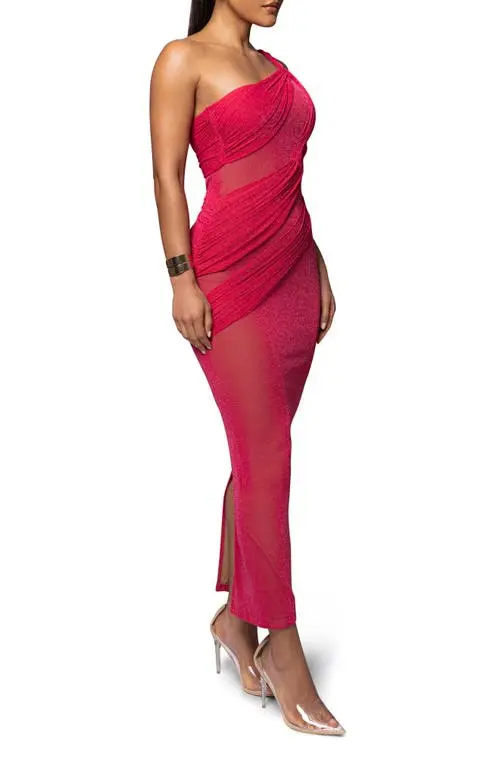 JLUXLABEL Alari One-shoulder Mesh Gown - Pink