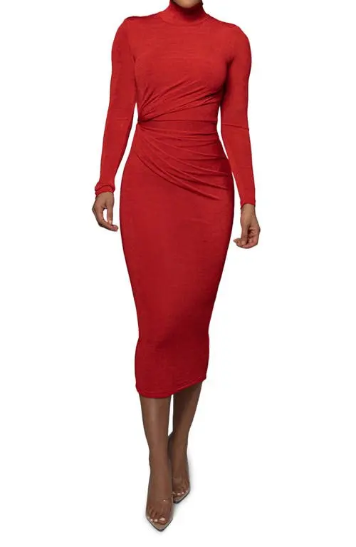 knee length dresses for ladies Beige True Form Midi Dress
