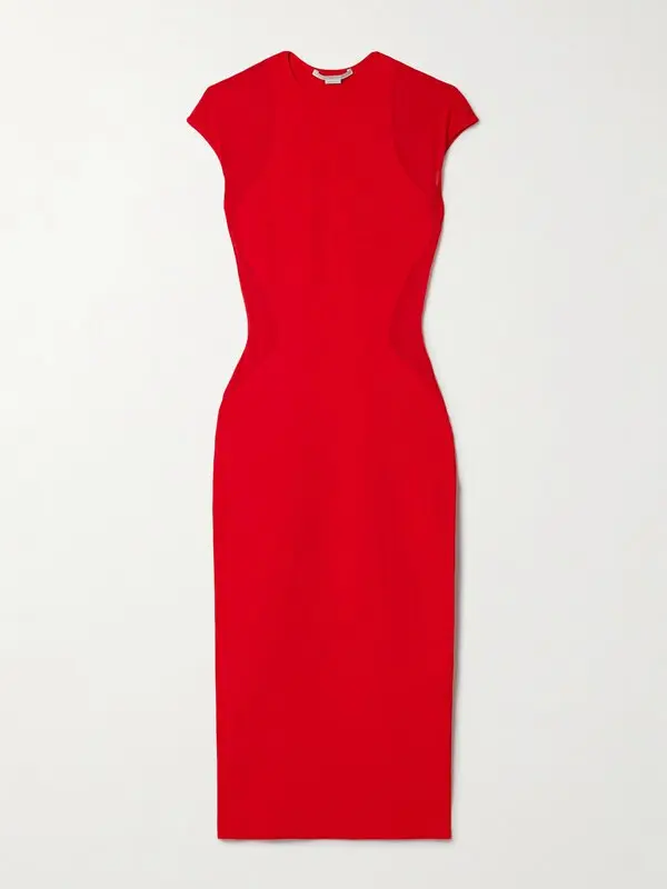 Stella McCartney Miracle Paneled Midi Dress - Red