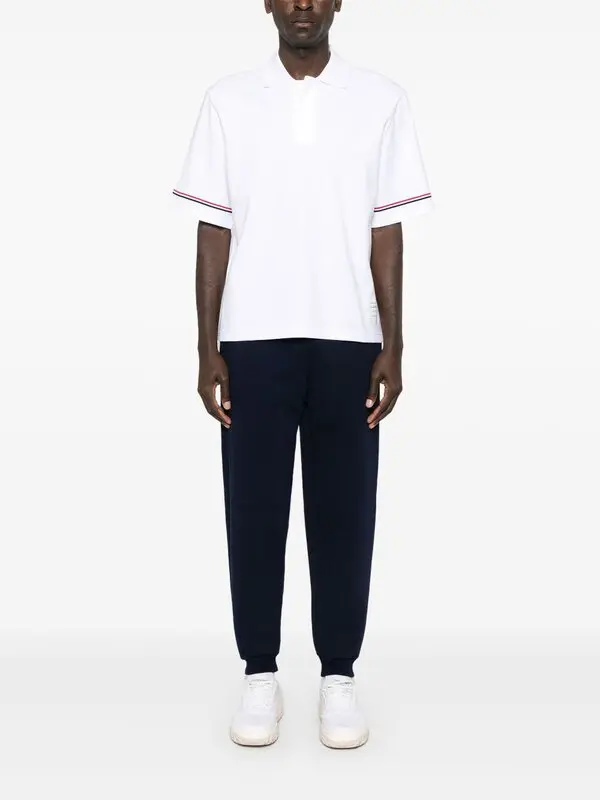 Thom Browne Rwb-stripe Cotton Polo Shirt - White