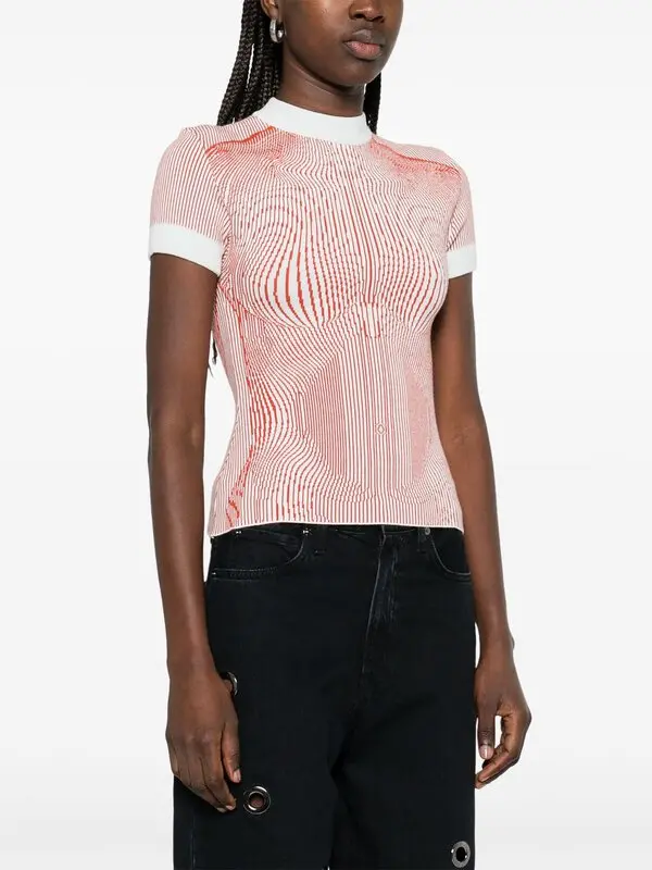 JEAN PAUL GAULTIER Morphing Pinstripes T-shirt - Green