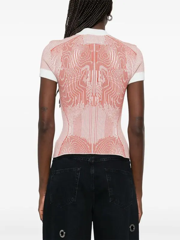 JEAN PAUL GAULTIER Morphing Pinstripes T-shirt - Green