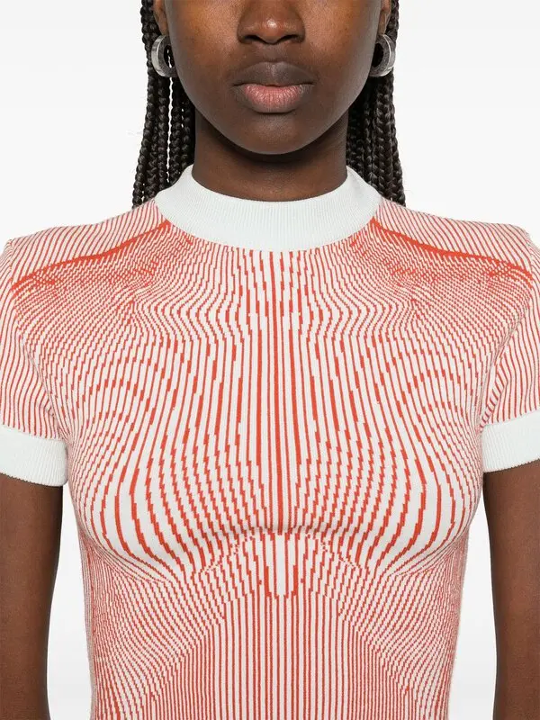 JEAN PAUL GAULTIER Morphing Pinstripes T-shirt - Green