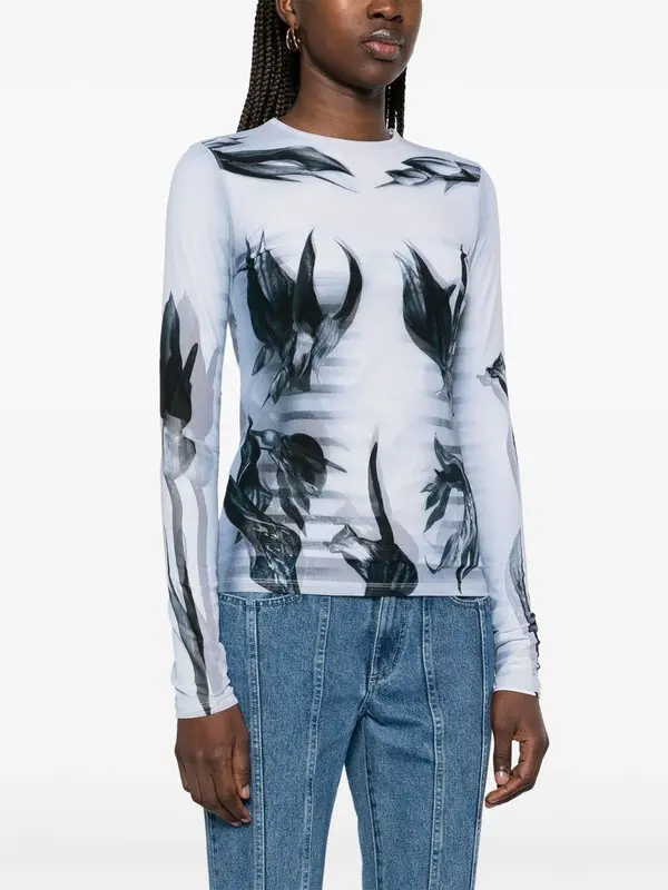 JEAN PAUL GAULTIER Flower Body Morphing Marinière T-shirt - White