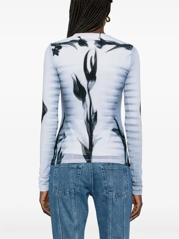 JEAN PAUL GAULTIER Flower Body Morphing Marinière T-shirt - White
