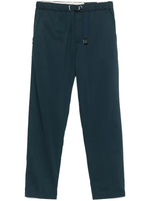 WHITE SAND Belted Elasticated-waist Trousers - Blue