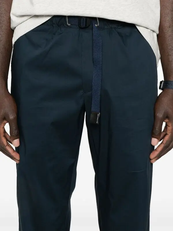 WHITE SAND Belted Elasticated-waist Trousers - Blue