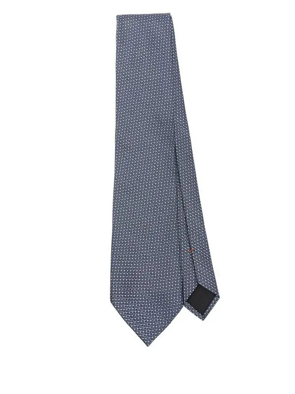 Zegna Jacquard Silk Neck Tie - Blue