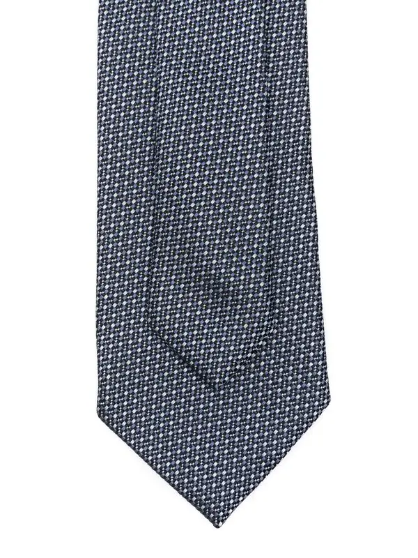 Zegna Jacquard Silk Neck Tie - Blue
