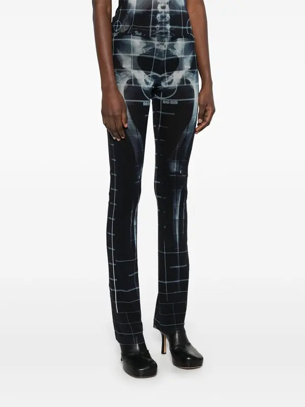 JEAN PAUL GAULTIER Squeletor Flared Trousers - Black