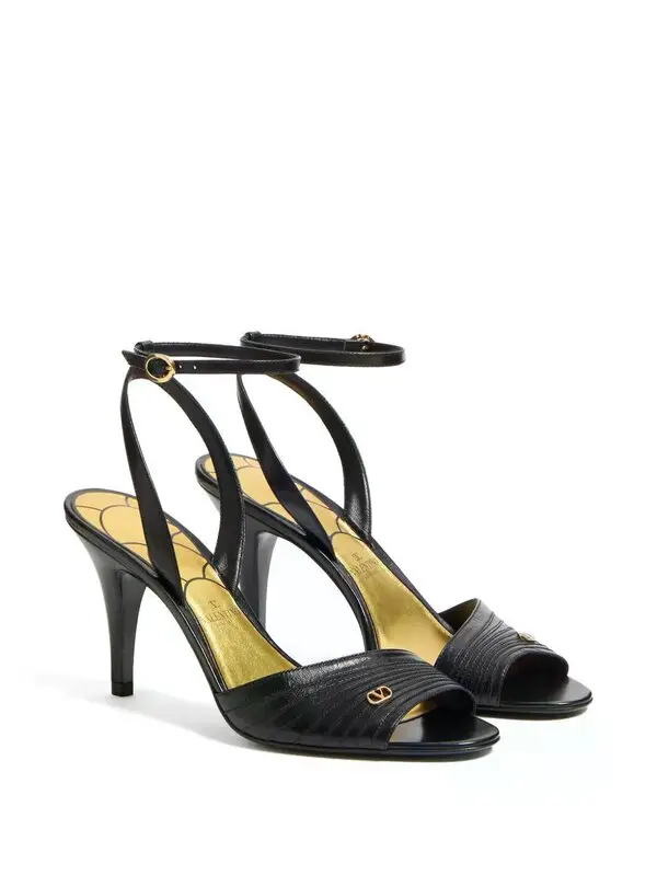 Valentino Garavani Ladycrush Kidskin 85mm Heeled Sandals - Black
